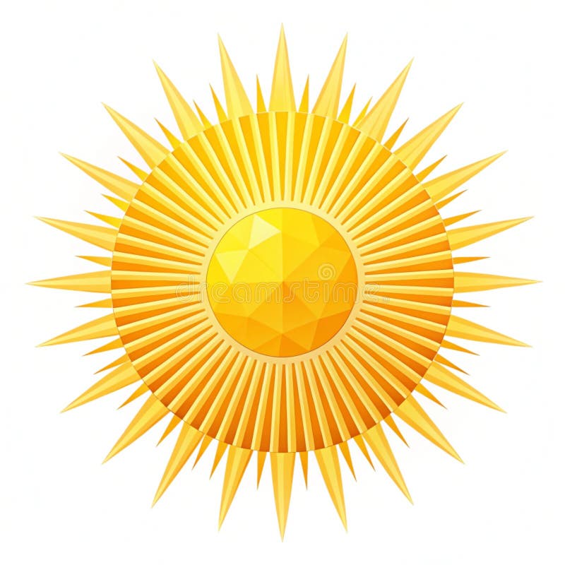 Geometric Sun with Rays stock illustration. Illustration of stylized ...