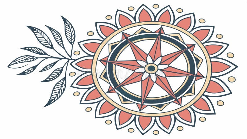 Geometric Sun or Star Inspired Circular Design with Sharp Points Vector ...