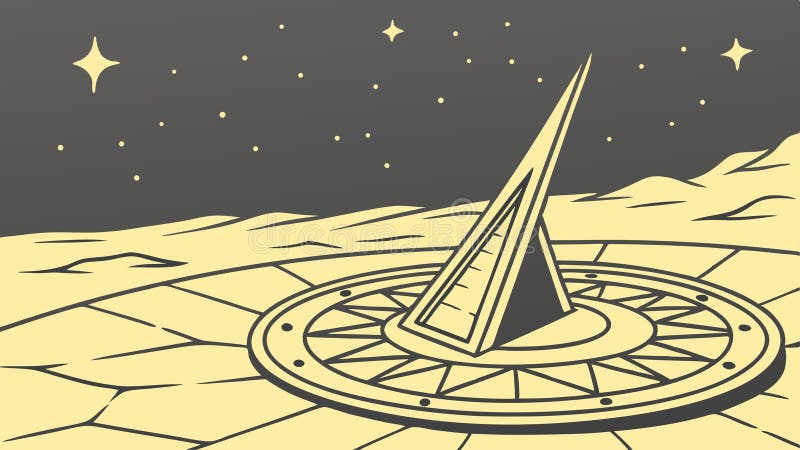 Geometric Sundial Design, Starry Night Vector Illustration, Vector ...