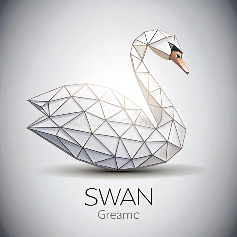 Geometric Swan with Angular Neck Stock Illustration - Illustration of ...