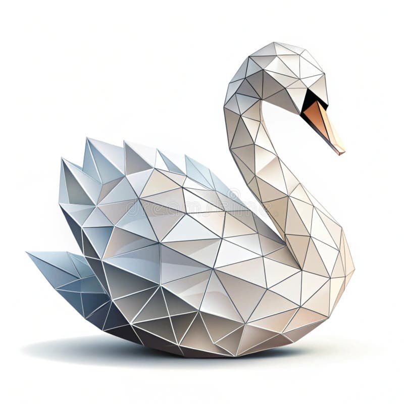 Geometric Swan with Defined Features Stock Illustration - Illustration ...