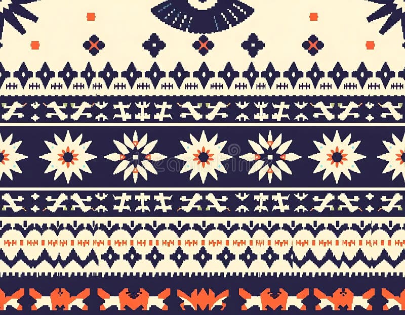 Geometric Sweater Pattern with Bold Modern Motifs Stock Illustration ...