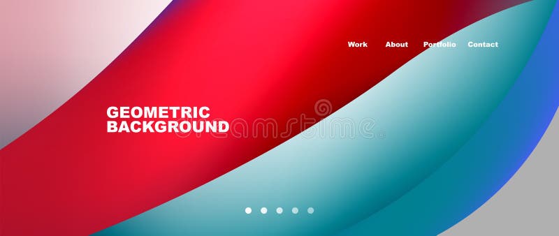 Geometric Swirl Design In Red Blue And White On Rectangle Background