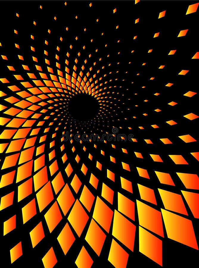 Geometric Swirl with Orange and Yellow Gradient Stock Illustration ...