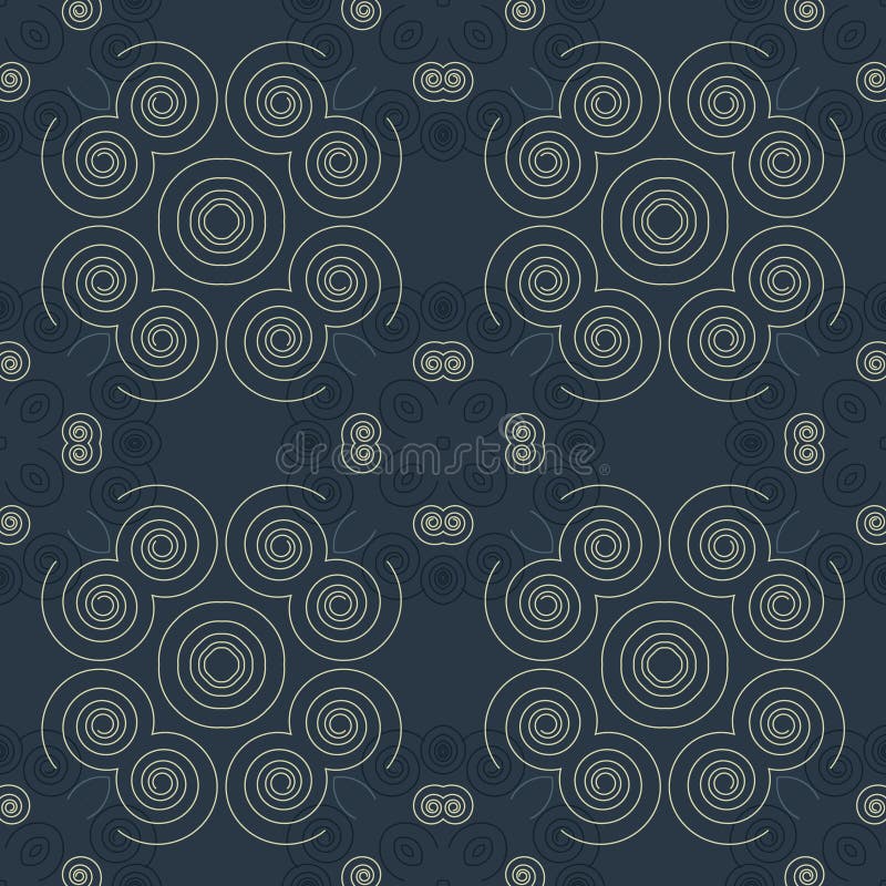 Geometric Swirls Intricate Seamless Pattern Stock Vector - Illustration ...