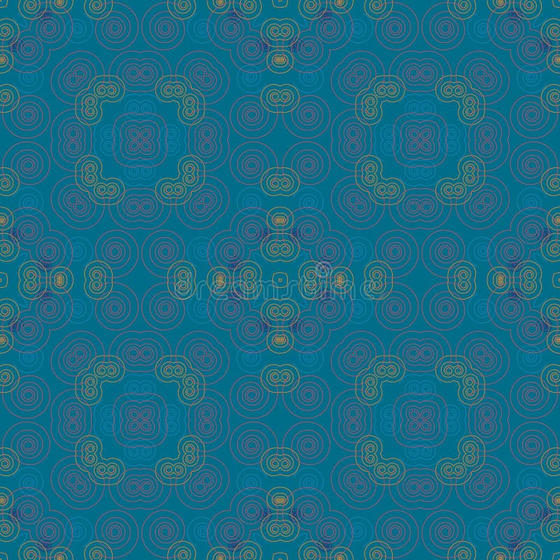 Geometric Swirls Intricate Seamless Pattern Stock Vector - Illustration ...