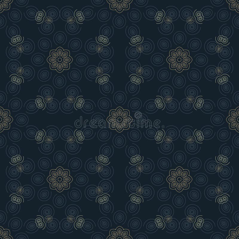 Geometric Swirls Intricate Seamless Pattern Stock Vector - Illustration ...