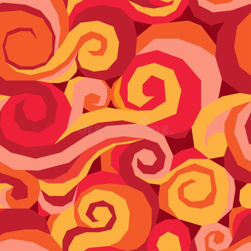 Geometric Swirls Seamless Pattern Stock Vector - Illustration of ...