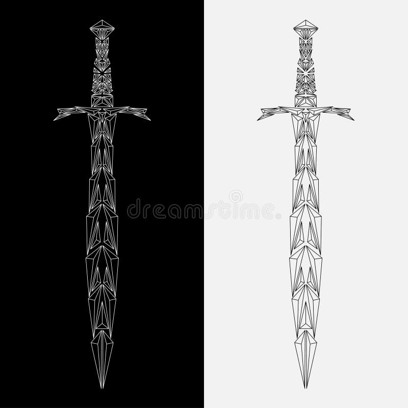 Geometric sword stock vector. Illustration of abstract - 64485933