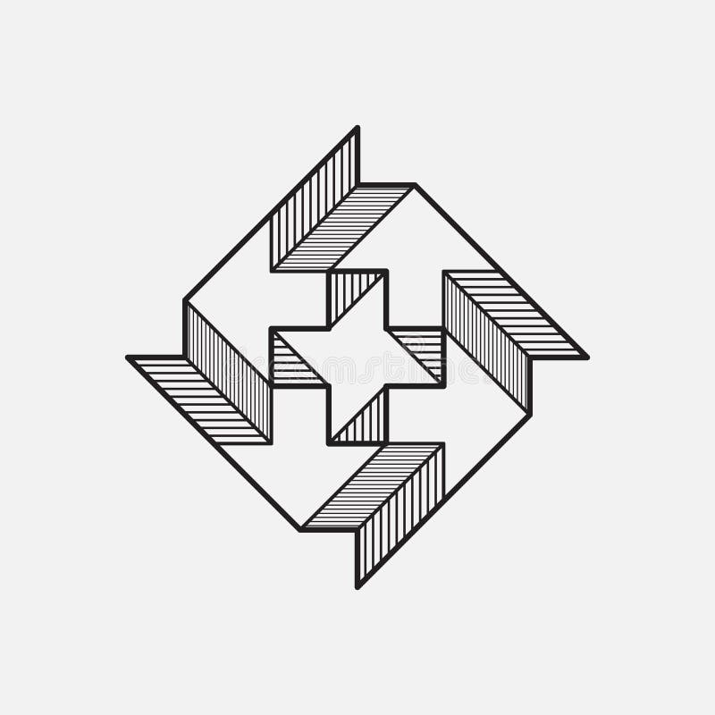 Geometric Symbol, Square, Line Design Stock Vector - Illustration of ...