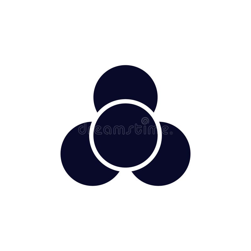 Geometric Symbol with Three Interlocking Circles in a Triangular ...