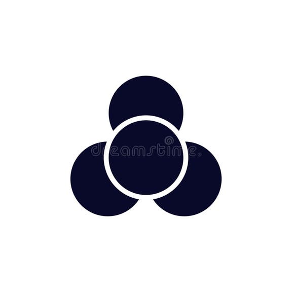 Geometric Symbol with Three Interlocking Circles in a Triangular ...