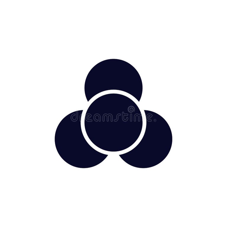 Geometric Symbol with Three Interlocking Circles in a Triangular ...
