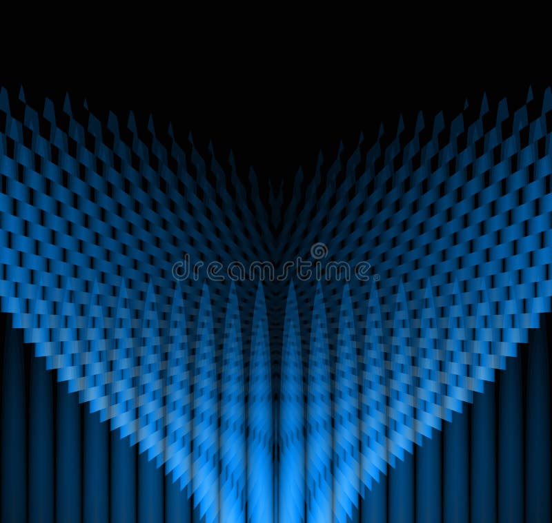 Geometric Symmetric Futuristic Pattern Blue Black Stock Illustration ...