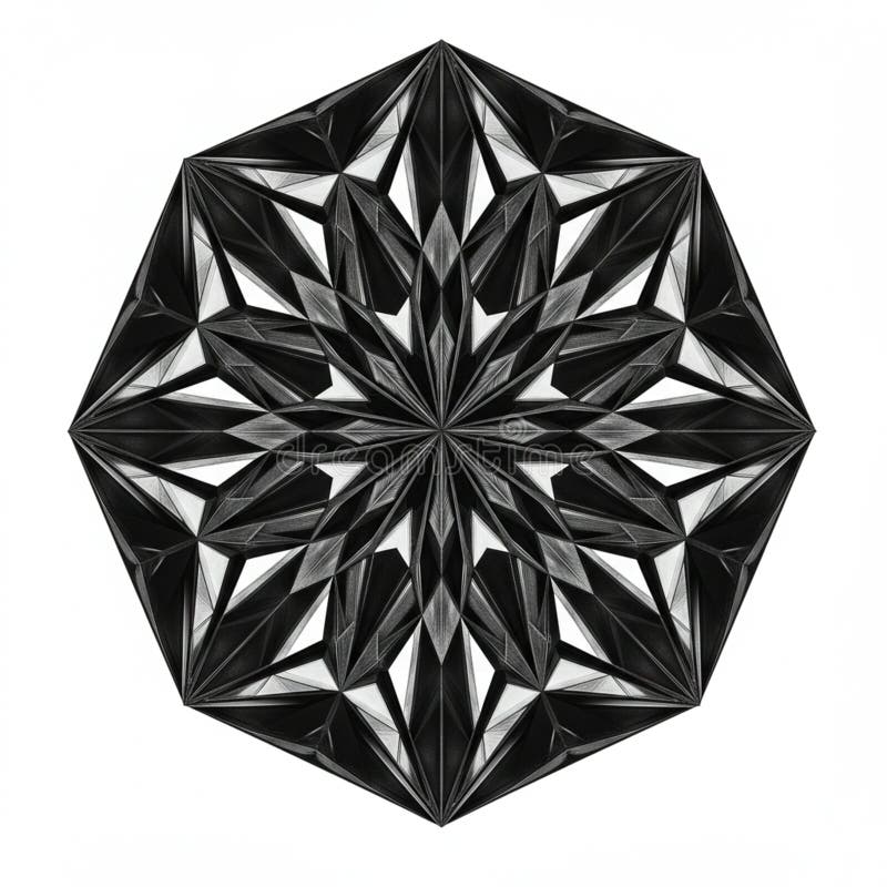 A Geometric, Symmetrical Design with a Star-like Pattern Centered in a ...