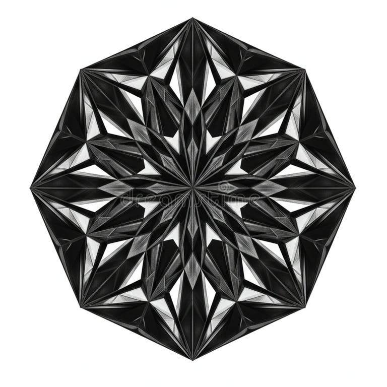 A Geometric, Symmetrical Design with a Star-like Pattern Centered in a ...