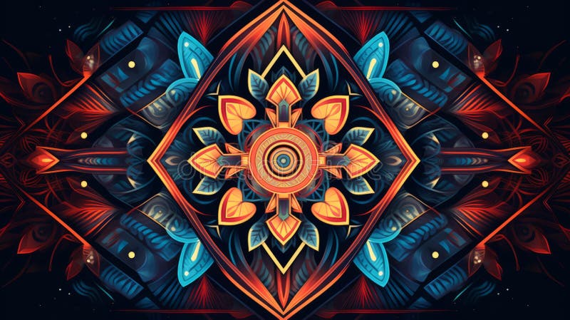 Geometric Symmetry Art stock illustration. Illustration of blue - 291081419