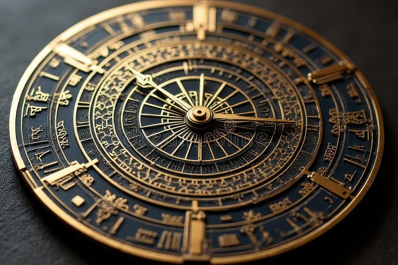 Geometric Tarot Clock with Enchanting Design Stock Illustration ...