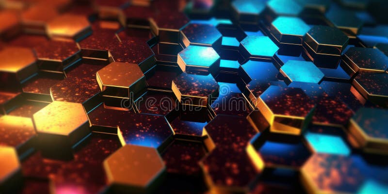 Geometric Tech Abstract Hexagon Pattern on Technology Background ...