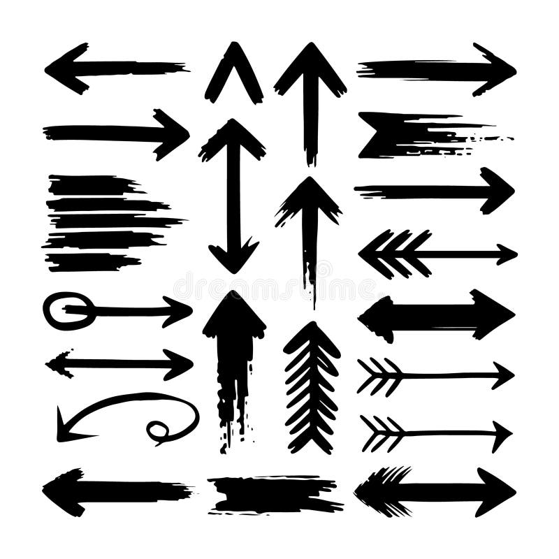 Geometric Technical Arrow Set Black Vector. a Set of Geometric ...