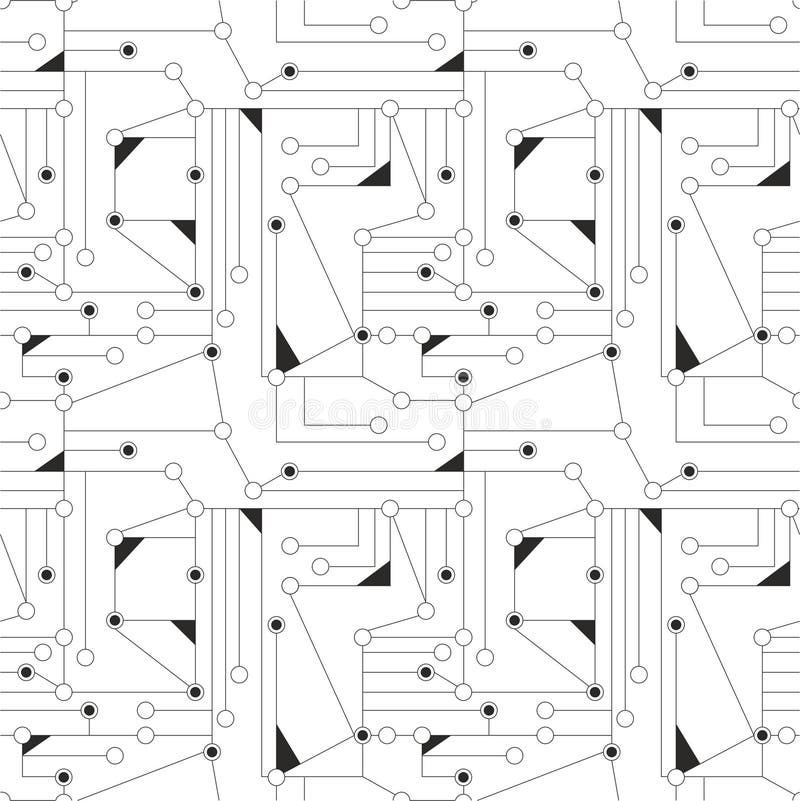 Geometric Techno Pattern. Seamless Background. - Vector Stock Vector ...
