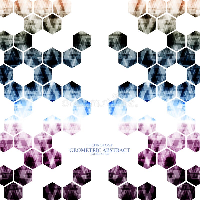 Geometric Technological Digital Abstract Modern Hexagonal Stock Vector ...