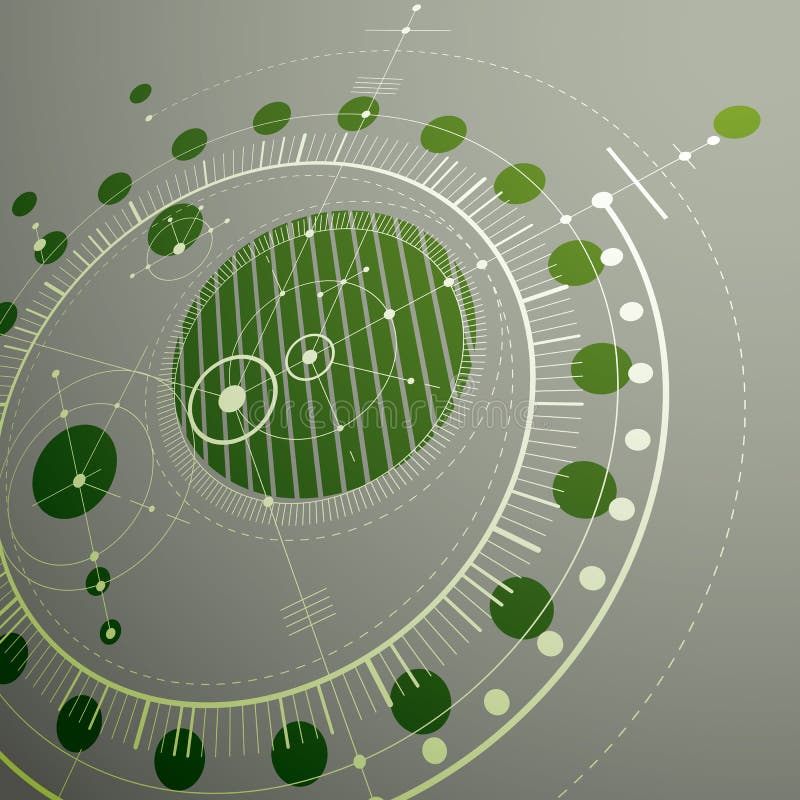 Geometric Technology 3d Vector Drawing, Green Technical Wallpaper ...