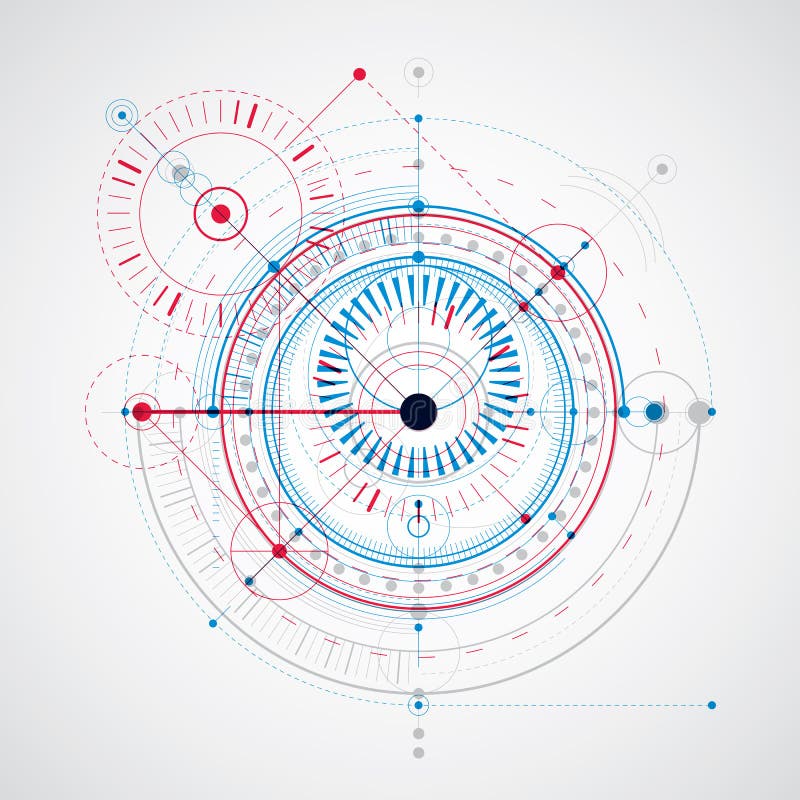 Geometric Technology Drawing, Technical Wallpaper. Abstra Stock ...