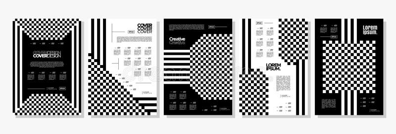 Geometric Technology Pixel Square Cover Design Set Stock Vector ...