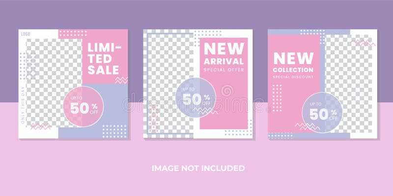 Geometric Template for Social Media and Posts, Vector Illustration ...