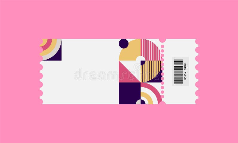 Geometric Template Ticket Design Background Concept Stock Vector ...