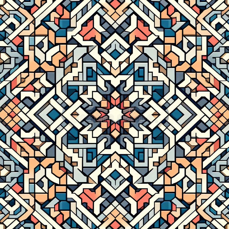 Geometric Tessellation Tile Pattern Tiles Arranged in a Repeatin Stock ...