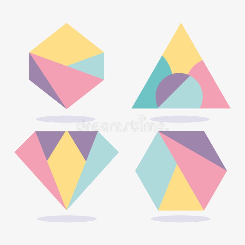 Geometric Texture Abstract Memphis Layout Shapes Triangle Diamond Stock ...