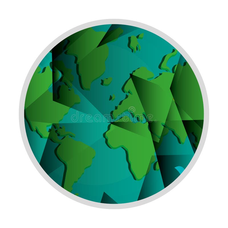 Geometric Texture Earth Globe Icon Stock Illustration - Illustration of ...