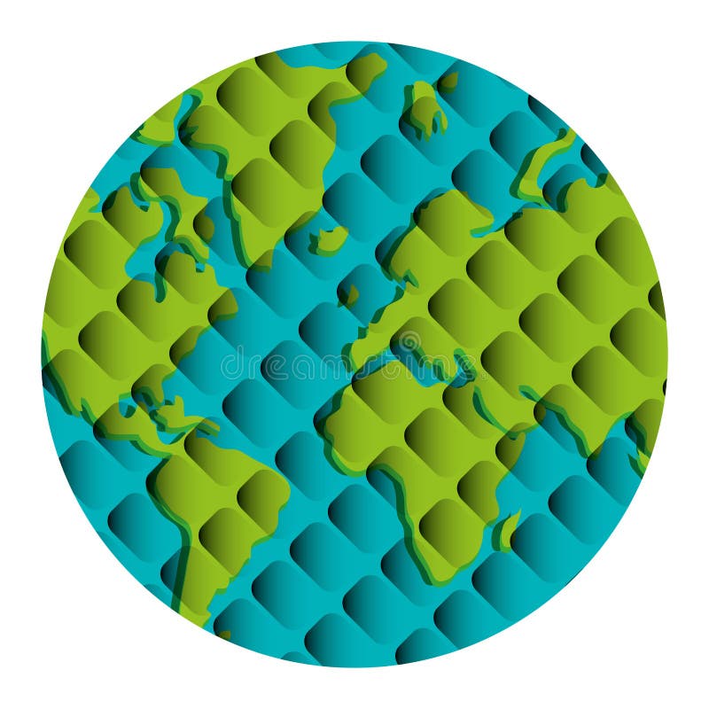 Geometric Texture Earth Globe Icon Stock Illustration - Illustration of ...