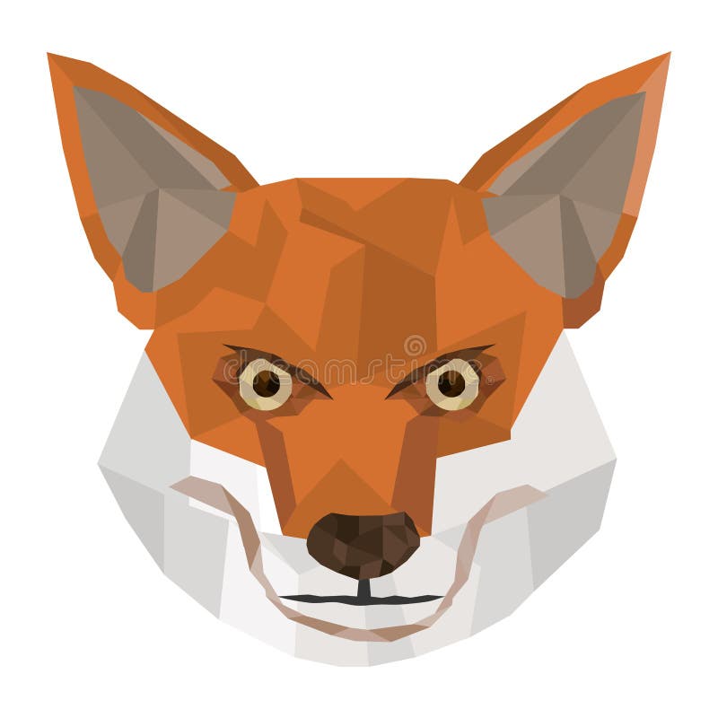 Geometric texture fox icon stock illustration. Illustration of icon ...