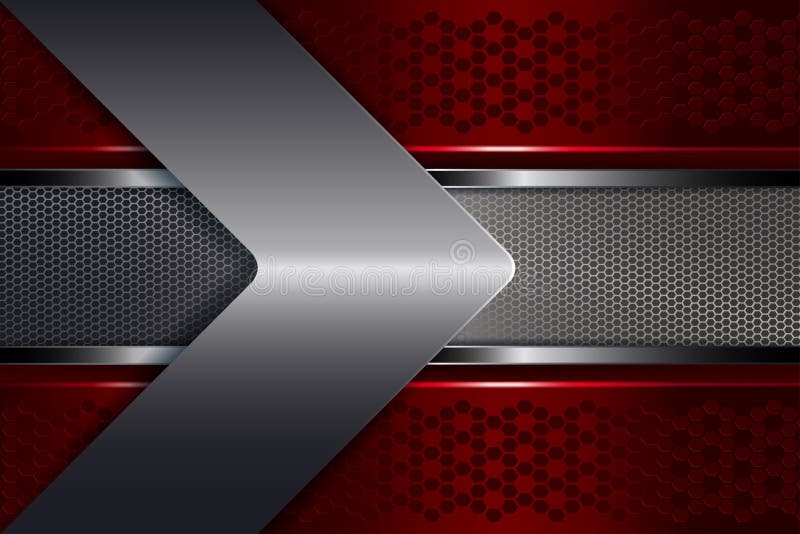 Geometric Abstract Texture Red Design with Metal Frame and Arrow Metal ...