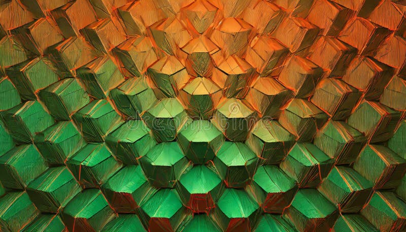 A Geometric, Three-dimensional Image Featuring Symmetrical Gradient ...