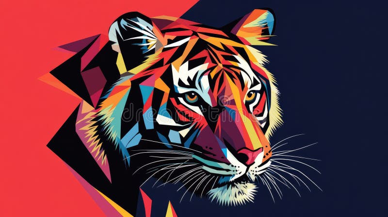Geometric Tiger, Fierce and Vibrant Cover Design with Bold Angles and ... Geometric Tiger, Fierce and Vibrant Cover Design with Bold Angles and ...