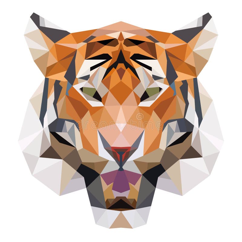 Geometric Tiger Head Triangle Pattern Vector Illustration Stock Vector ...