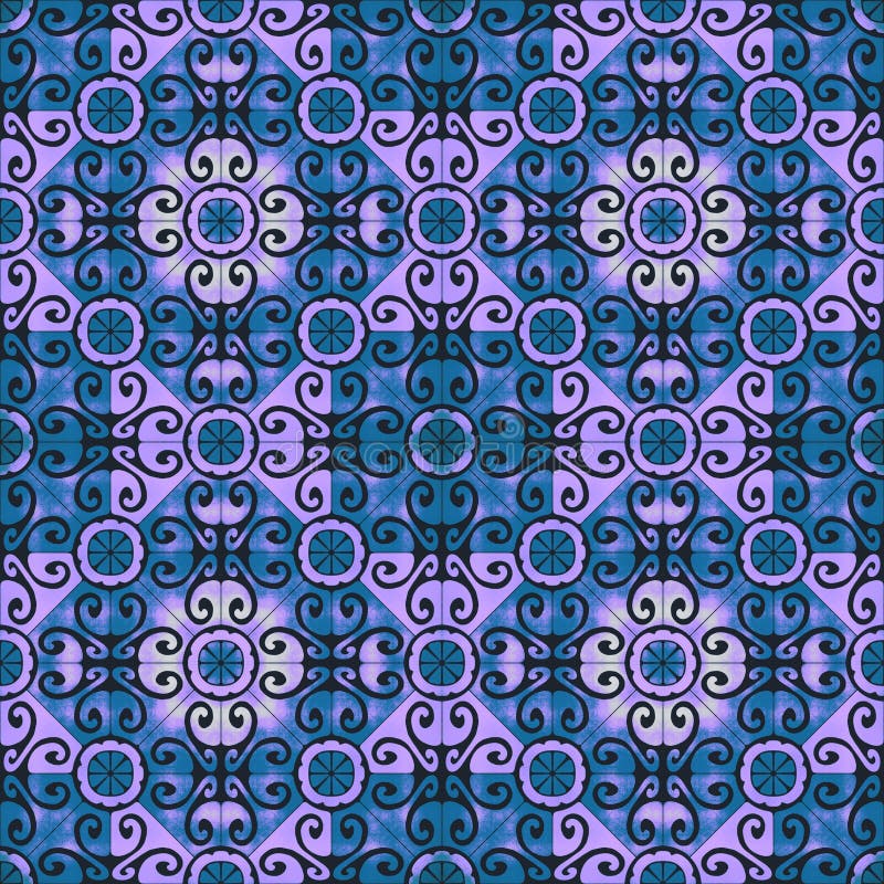 Geometric Tile Background, Circle and Square Mosaic Pattern, Tiled ...