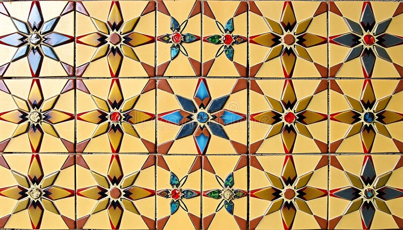 Geometric Tile Pattern, Colorful Design, Decorative Texture, Stock ...
