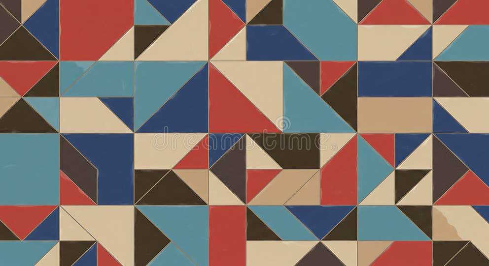 A Geometric Tile Pattern Featuring a Series of Interlocking Triangles ...