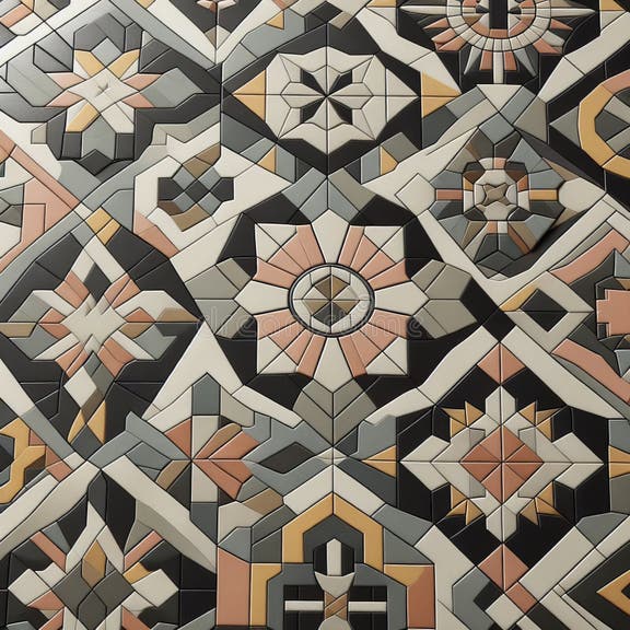 Geometric Tile Patterns Floors or Walls Featuring Tiles Arrange Stock ...