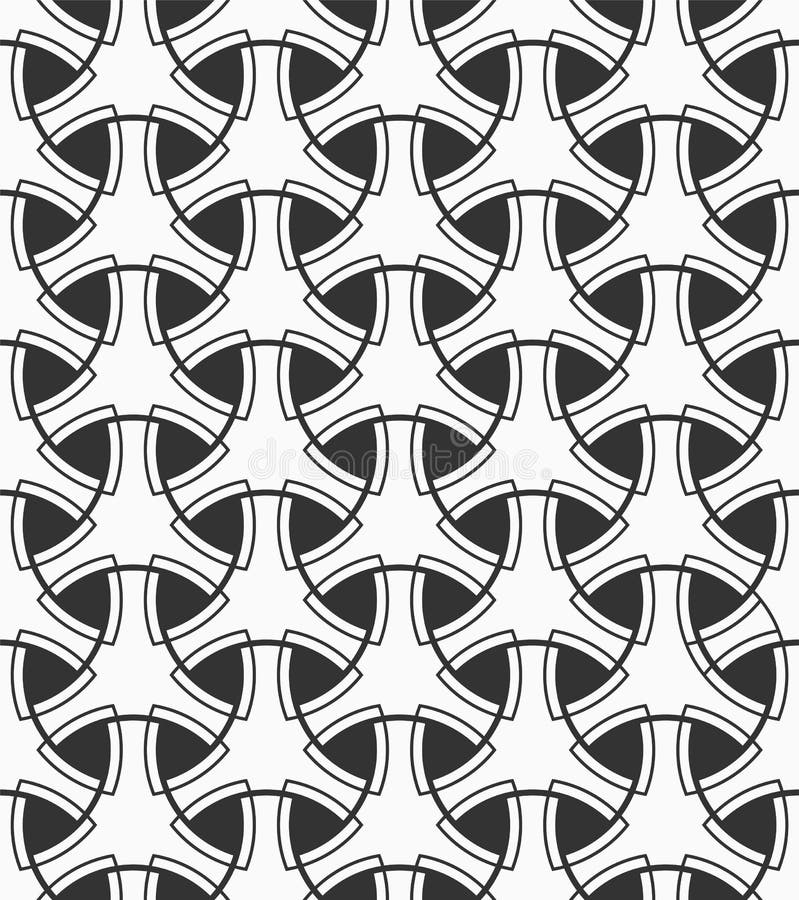 Geometric Tiles with Triple Rounded Elements and Triangles Stock Vector ...