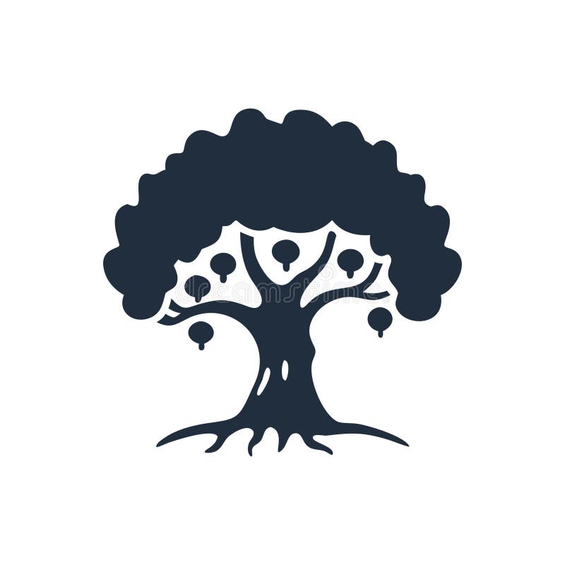 Geometric Tree Illustration: Abstract Triangle Design in Black and ...