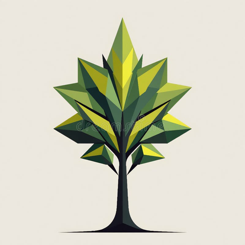 Geometric Tree Illustration Stock Illustration - Illustration of ideal ...