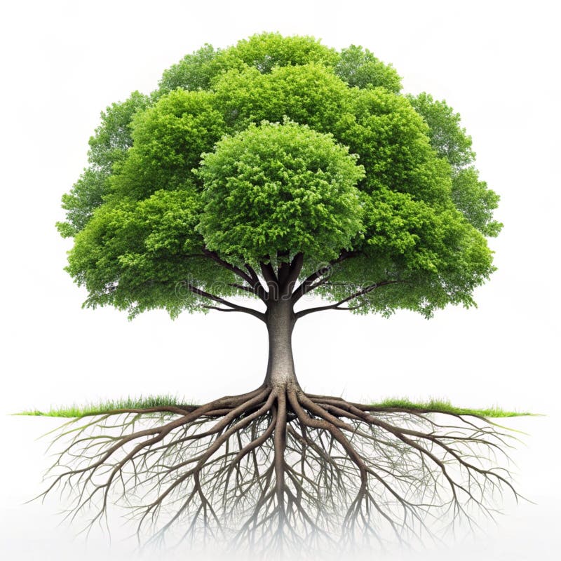 Geometric Tree with Roots stock illustration. Illustration of geometric ...