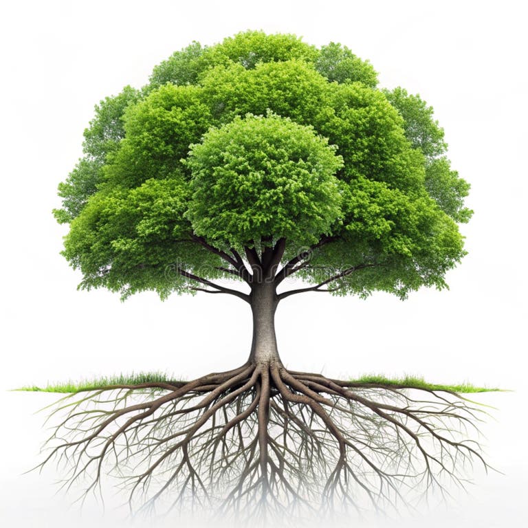 Geometric Tree with Roots stock illustration. Illustration of geometric ...