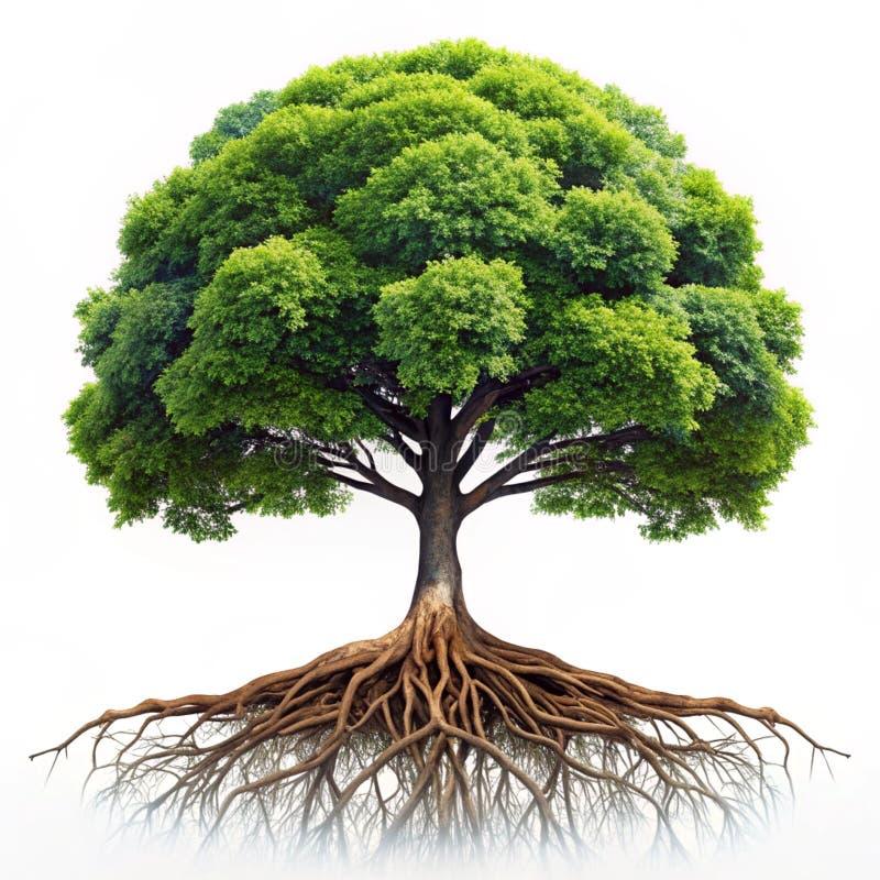 Geometric Tree with Roots stock illustration. Illustration of nature ...
